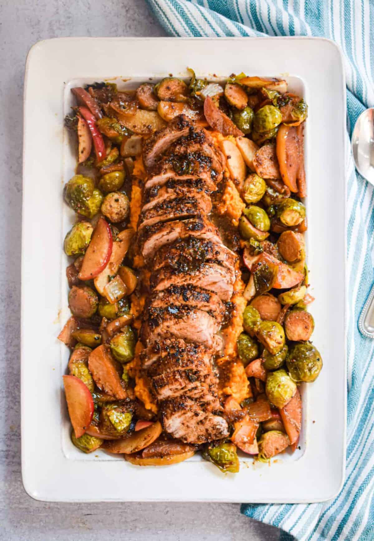 Maple Roasted Pork Tenderloin with Fall Veggies - The Jam Jar Kitchen