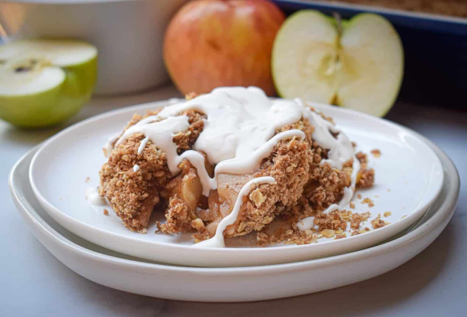 Irish Apple Crumble with Whiskey Cream - The Jam Jar Kitchen