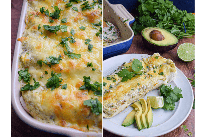 Sour Cream and Green Chile Chicken Enchiladas - The Jam Jar Kitchen